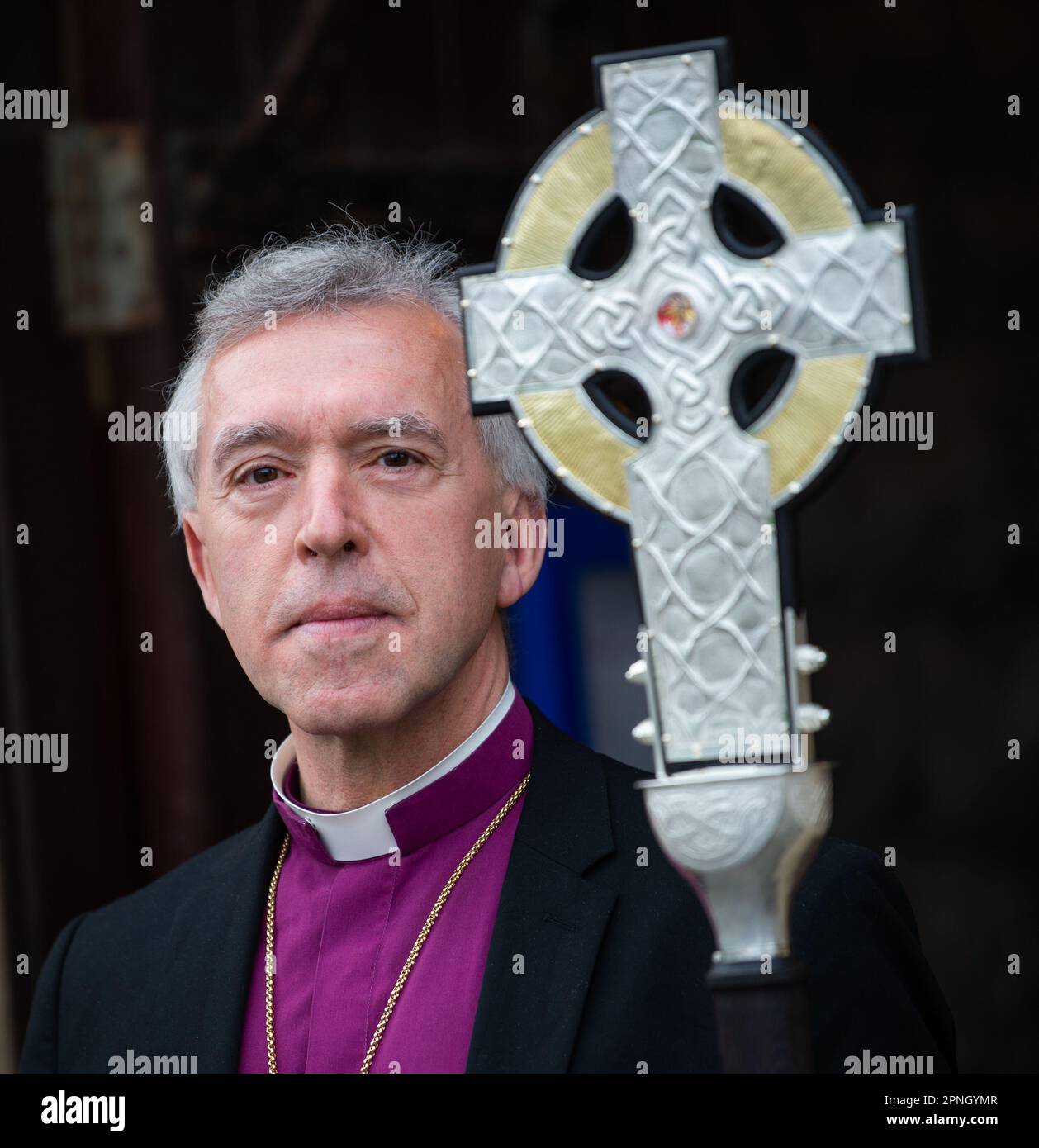 Archbishop of Wales Andrew John with The Cross of Wales ahead of a ...