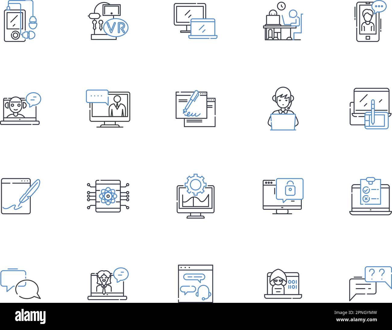 Subscriber Line Icons Collection Follower Supporter Benefactor Devotee Admirer Sponsor