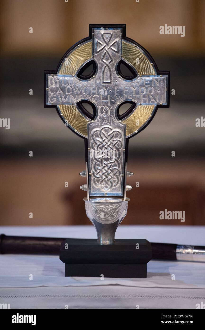 The Cross of Wales is seen during a blessing service at Holy Trinity ...
