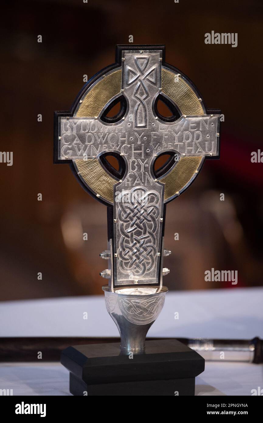 The Cross of Wales is seen during a blessing service at Holy Trinity ...