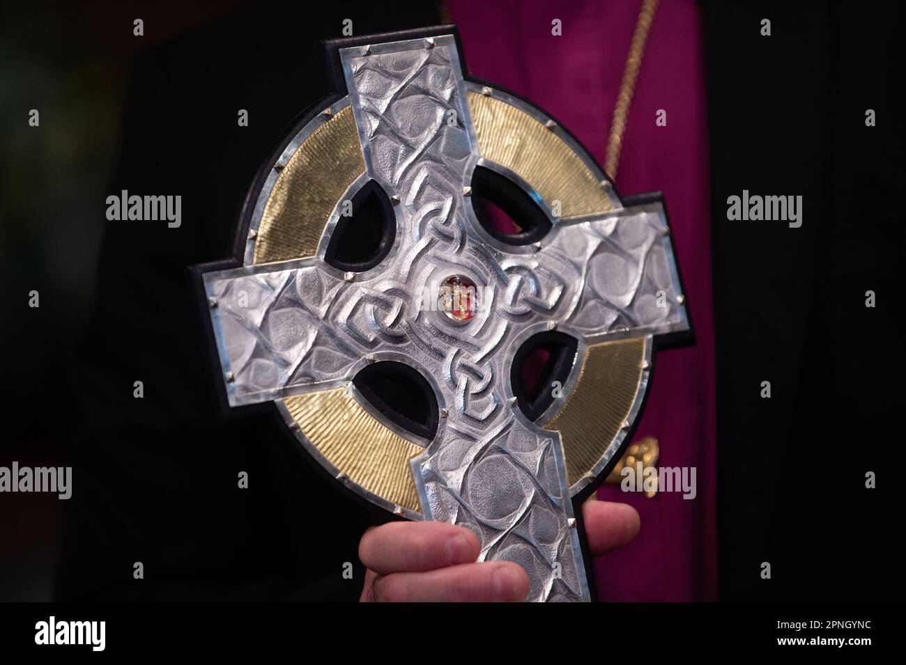 The Cross of Wales is seen during a blessing service at Holy Trinity ...