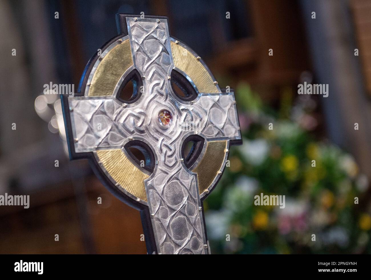 The Cross of Wales is seen during a blessing service at Holy Trinity ...
