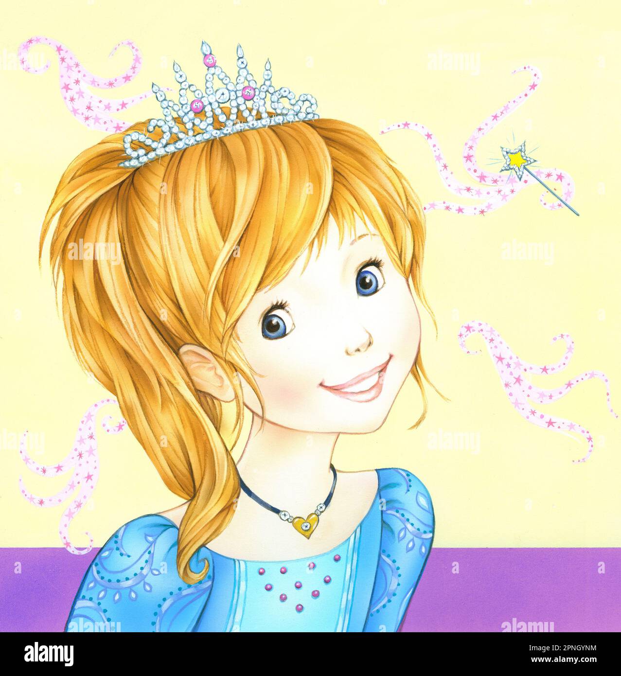 Juvenile-Young girl wearing princess outfit & tiara Stock Photo - Alamy