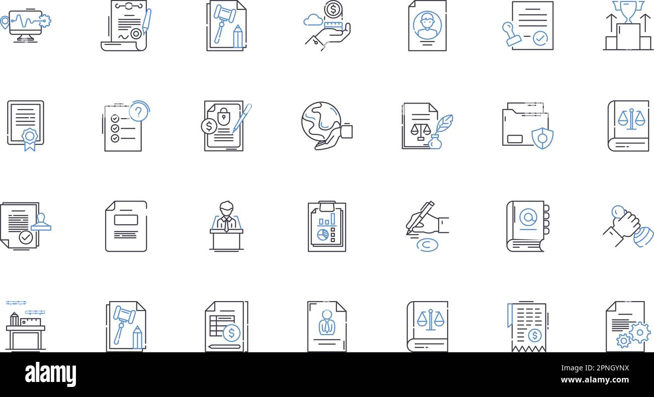 Executive team line icons collection. Leadership, Management, Strategy ...
