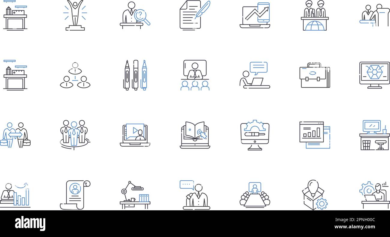 Strategy summit line icons collection. Collaboration, Innovation ...
