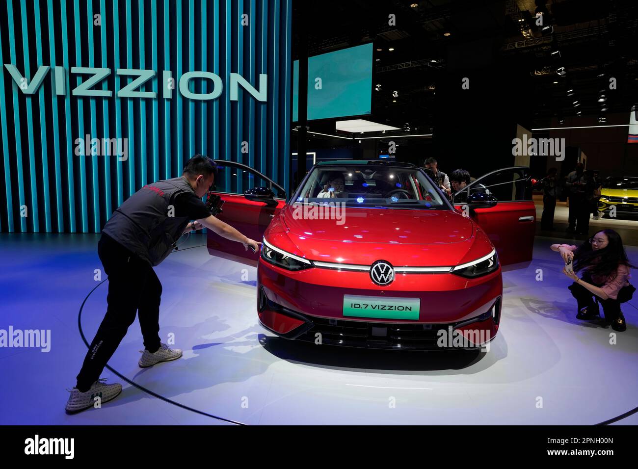 The Volkswagen ID.7 Vizzion is displayed during the Auto Shanghai 2023 ...