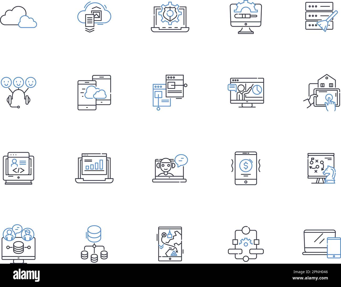 Widget line icons collection. Gadget, Tool, Accessory, Innovation, Device, Object, Contraption ...