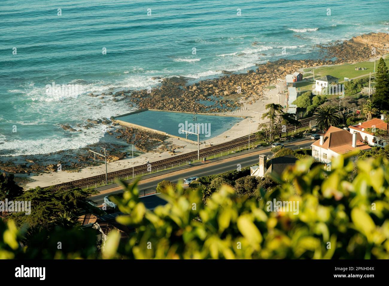 An ariel view of St James Tidal Pool in Cape Town Stock Photo - Alamy
