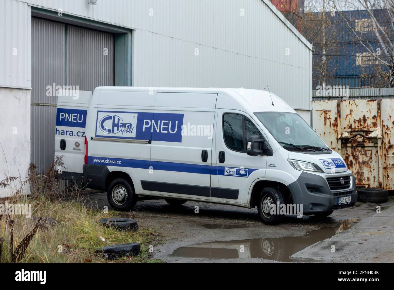 SENOV, CZECH REPUBLIC - NOVEMBER 11, 2022: White Fiat Ducato van of ...