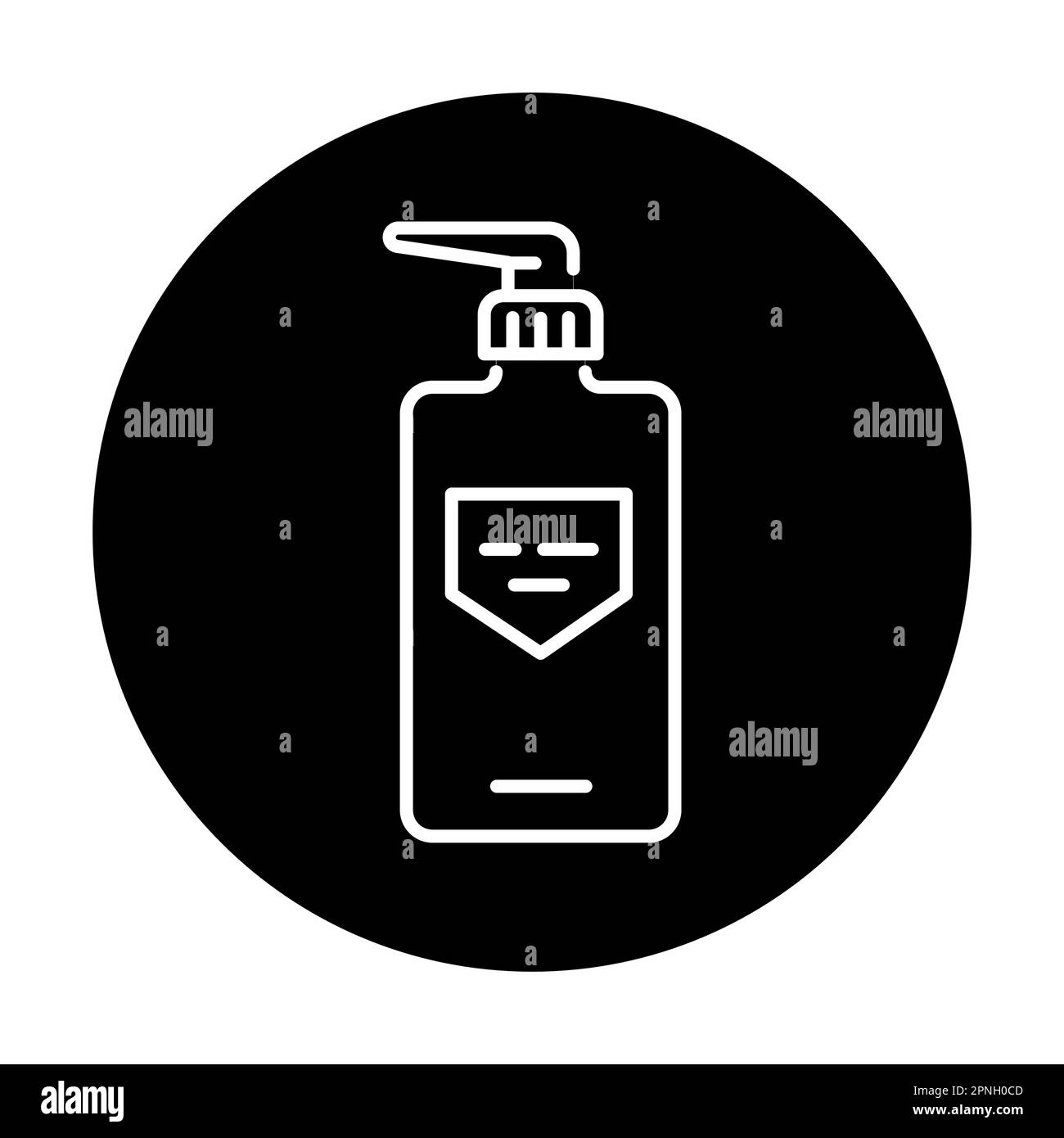 Bottle balm or conditioner color line icon. Cosmetic product. Pictogram ...