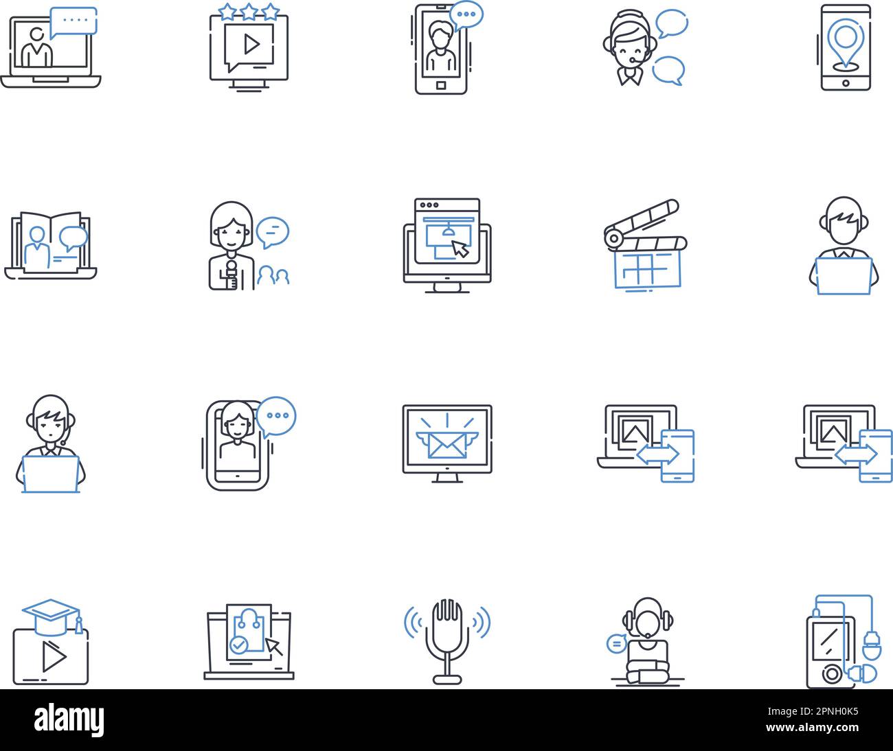 Advertising industry line icons collection. Marketing, Publicity ...