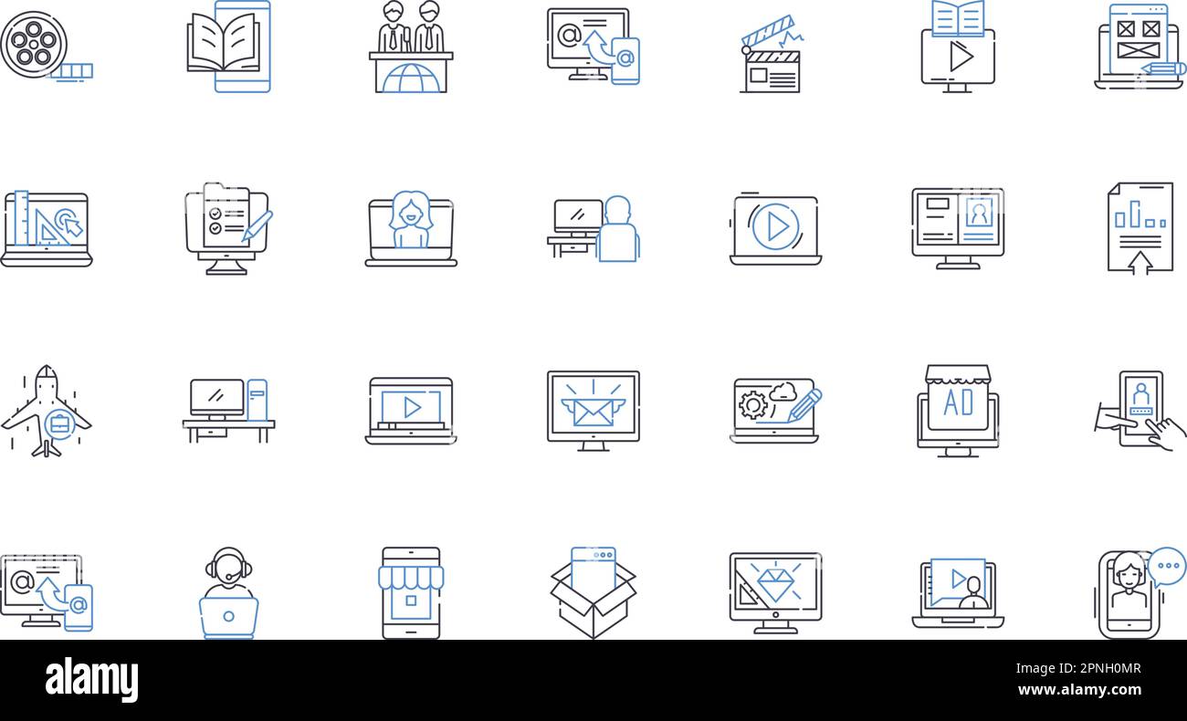 Broadcasting company line icons collection. News, Radio, Television, Broadcasting, Entertainment ...