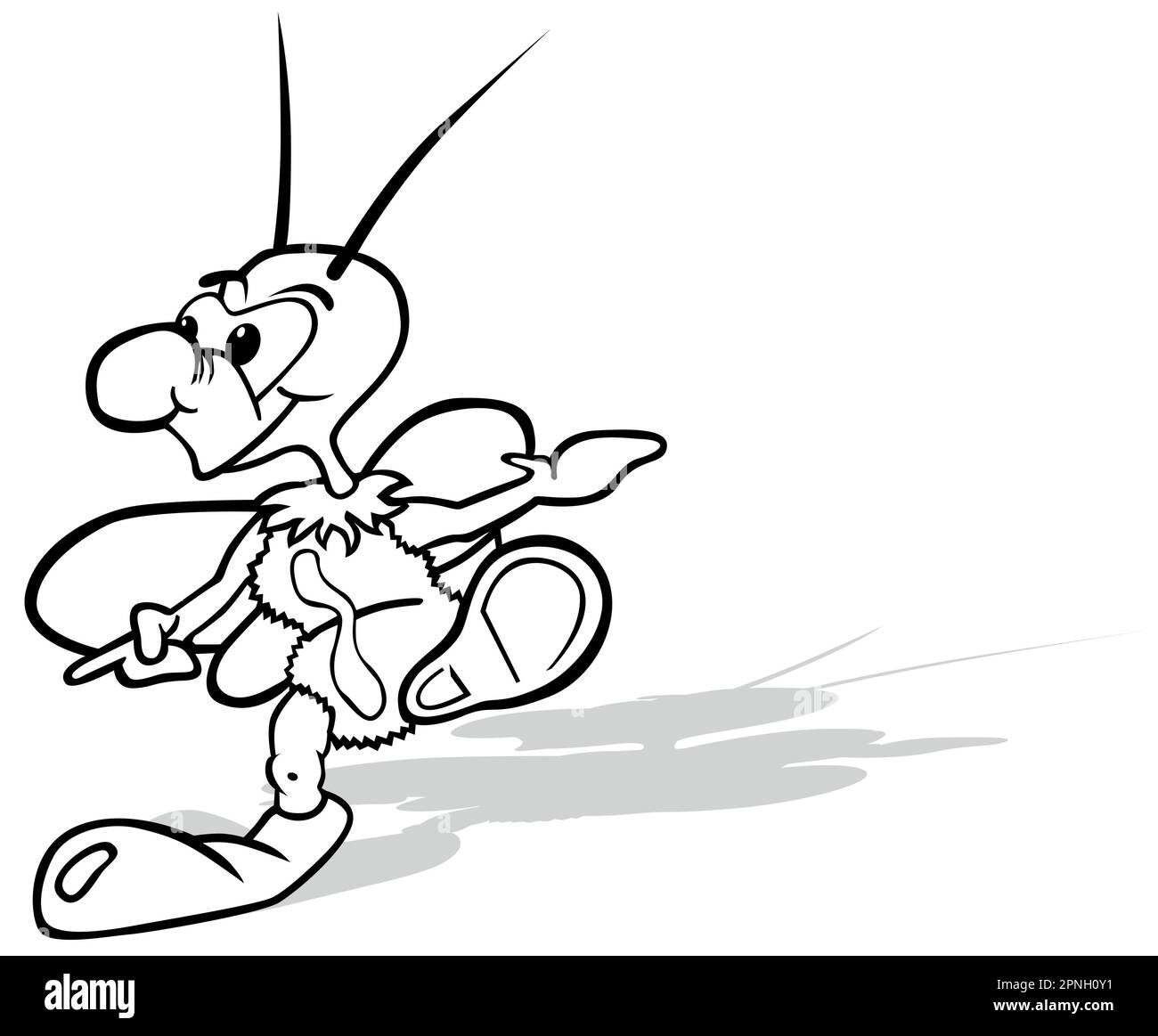 Drawing of a Funny Beetle with a Raised Leg Stock Vector Image & Art ...