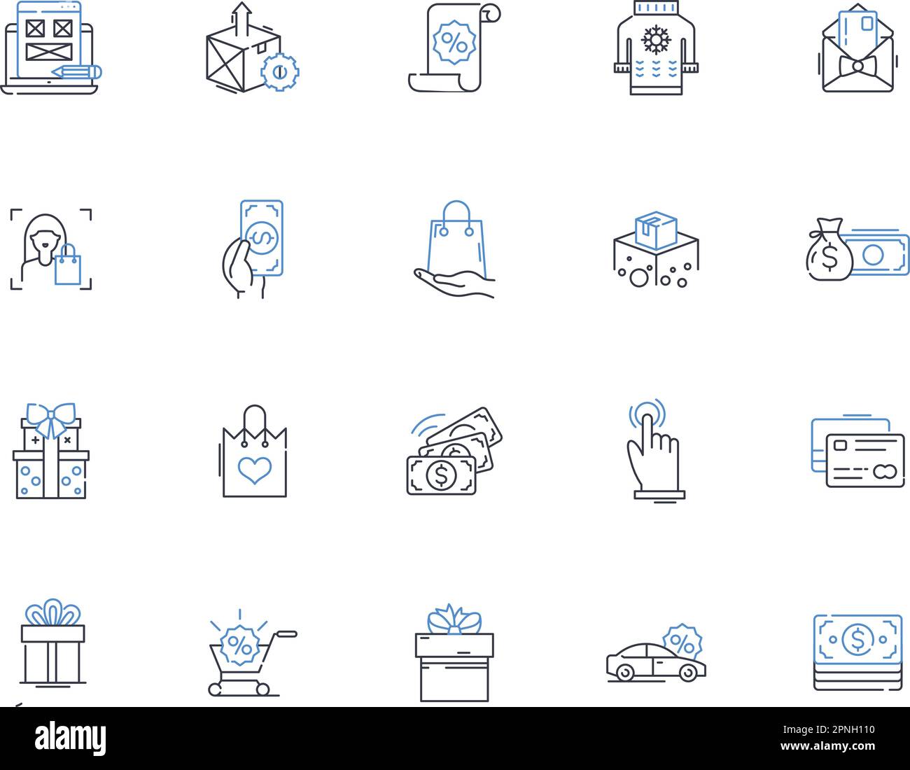 Convenience store line icons collection. Quick, Snacks, Drinks, Chips ...