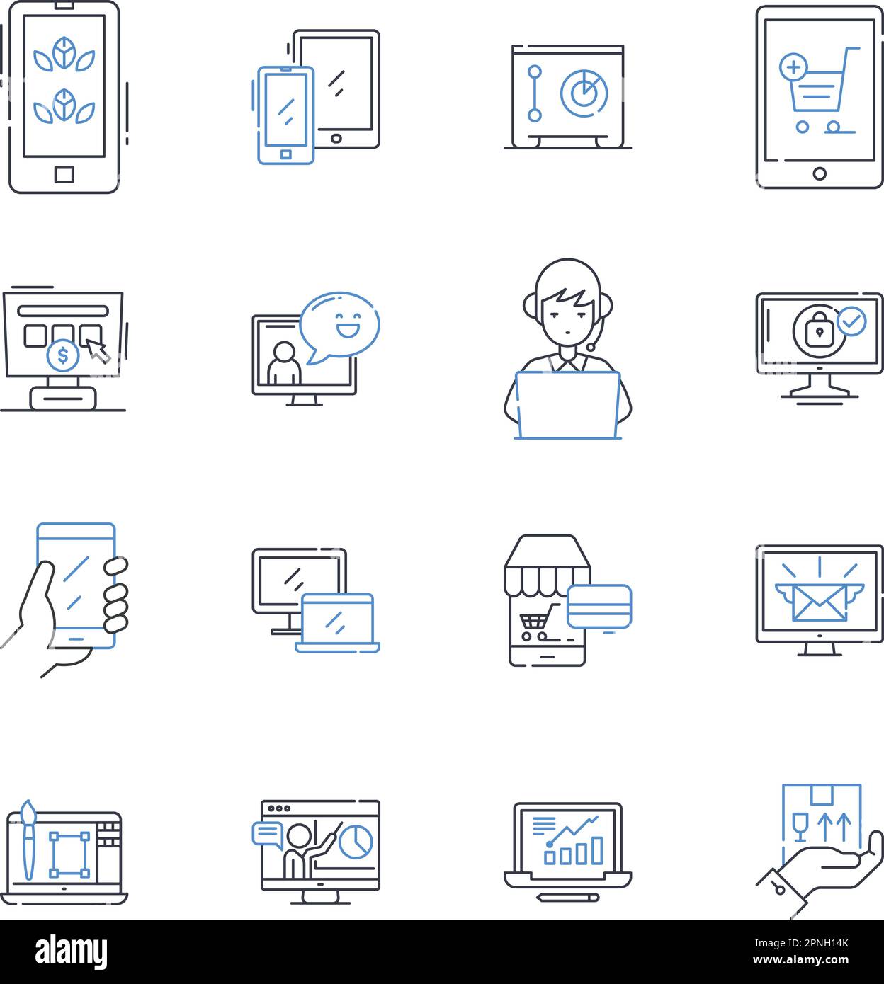 Gismos line icons collection. Technology, Gadgets, Innovation, Electronics, Robotics, AI ...