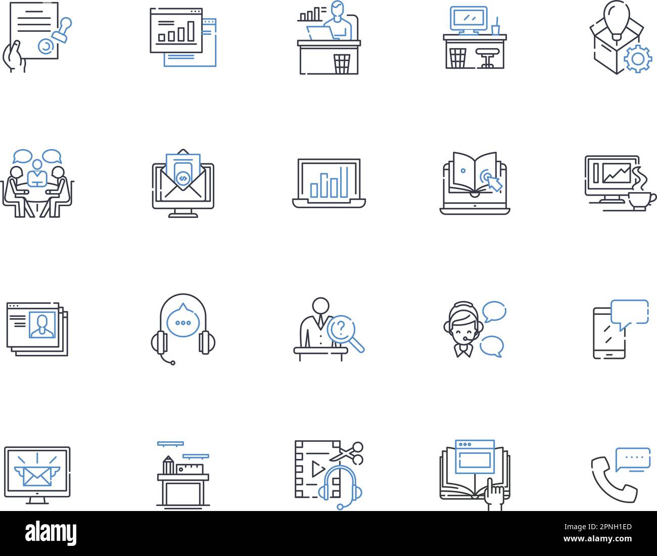 Mobile office line icons collection. productivity, flexibility ... Mobile office line icons collection. productivity, flexibility ...