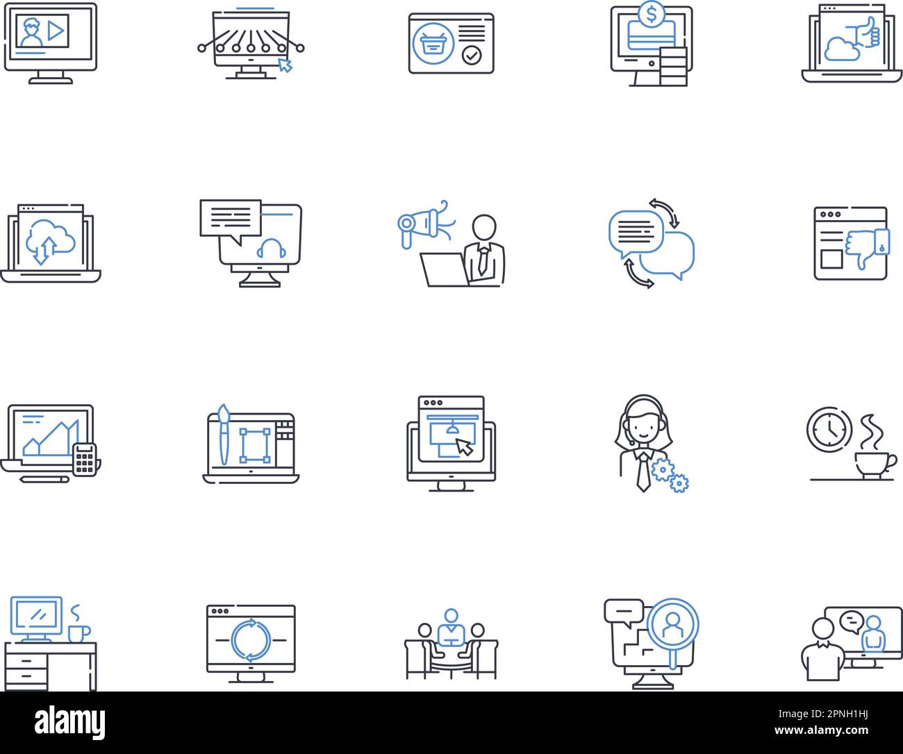 Connecting contacts line icons collection. Nerking, Communication ...