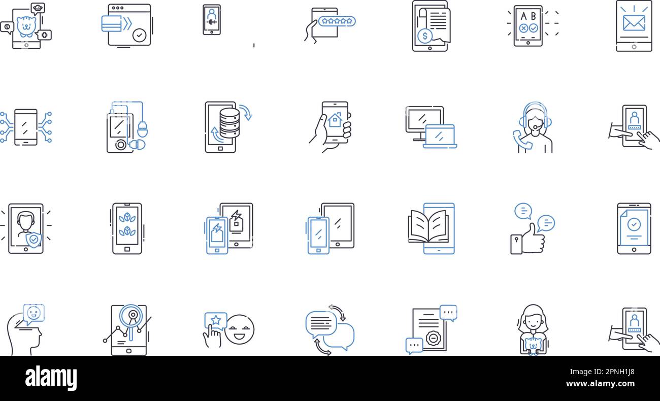 Cyber Security Line Icons Collection Malware Firewall Encryption