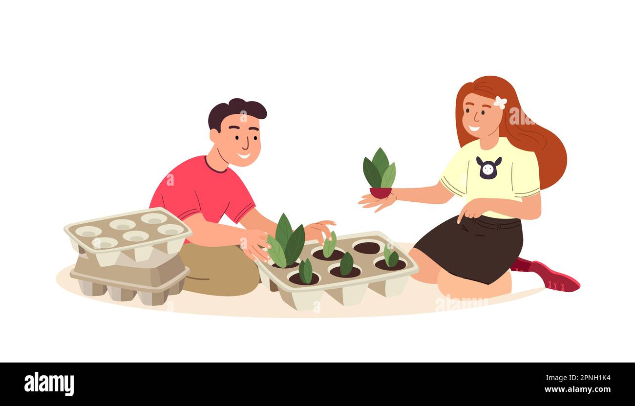 Gardeners children Upcycling expended egg box.Kids cut Utilized ...