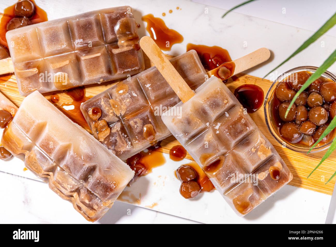 Tapioka latte popsicles. Frozen tapioca boba balls coffee frappe, ice ...