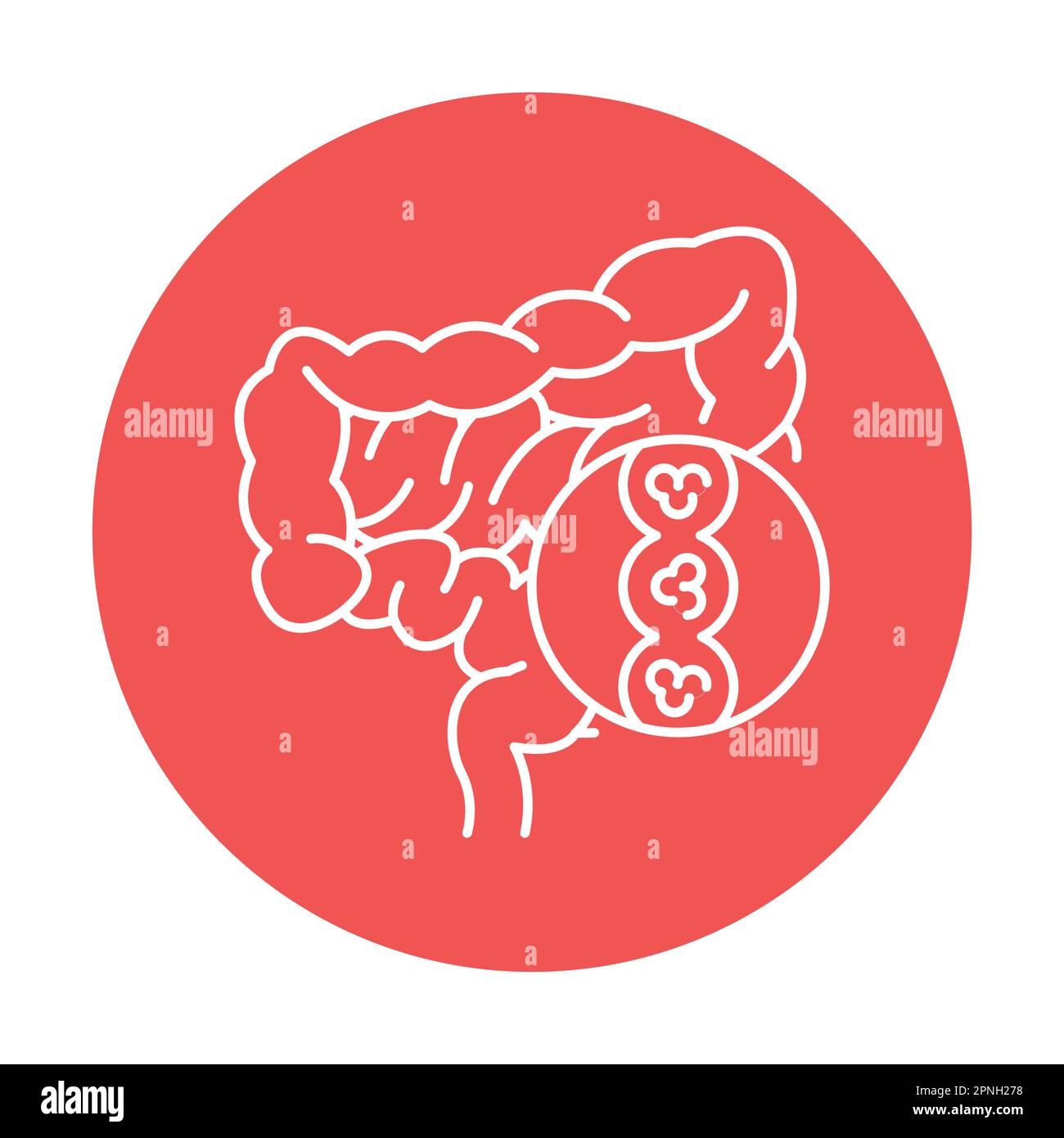 Intestines hurts color line icon. Human diseases. Pictogram for web ...