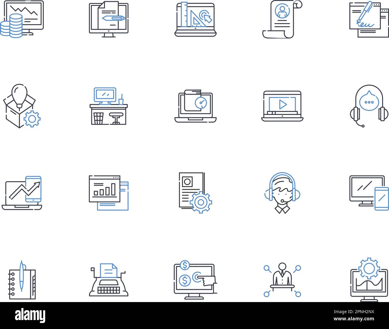 Working method line icons collection. Efficiency, Strategy ...