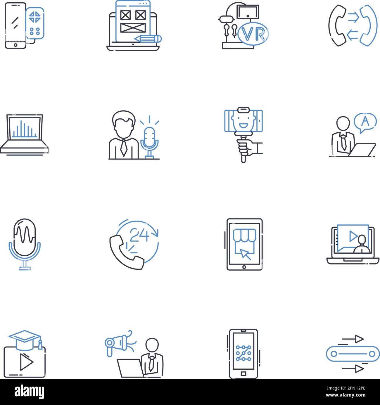 Audio business line icons collection. Sound, Music, Audio, Recording, Mixing, Mastering ...