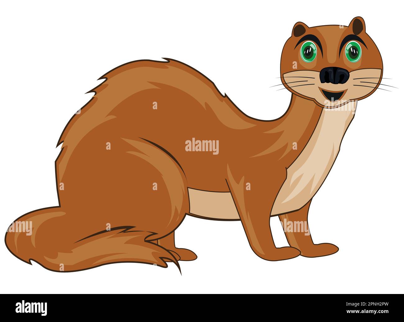 Vector illustration of the small ravenous wildlife polecat Stock Vector ...