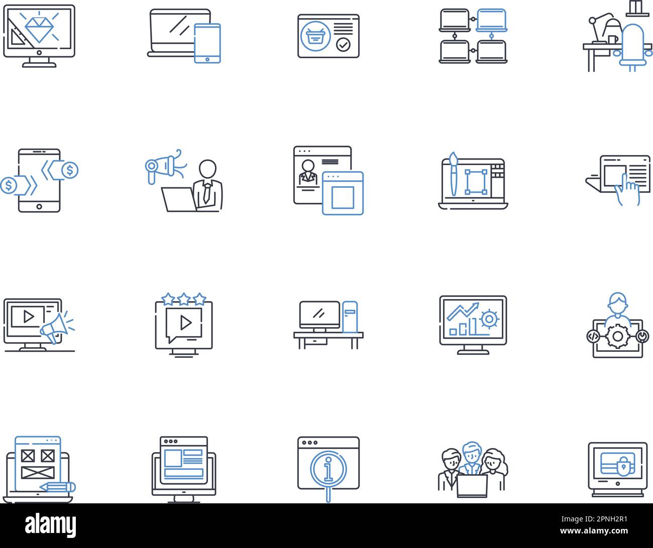 B2B selling line icons collection. Negotiation, Nerking, Lead ...
