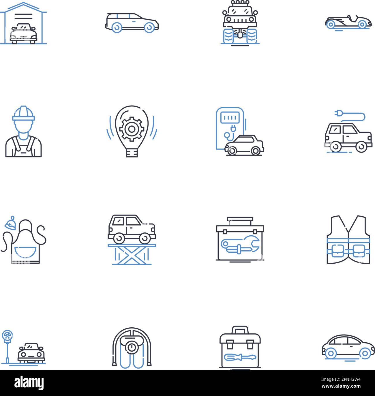 Auto upkeep line icons collection. Maintenance, Service, Repair ...