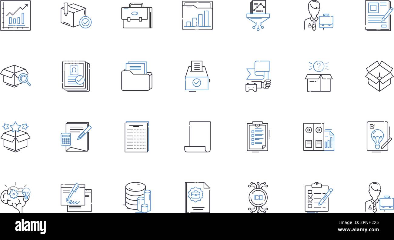 Production schedule line icons collection. Timetable, Plan, Schedule, Agenda, Calendar, Program ...