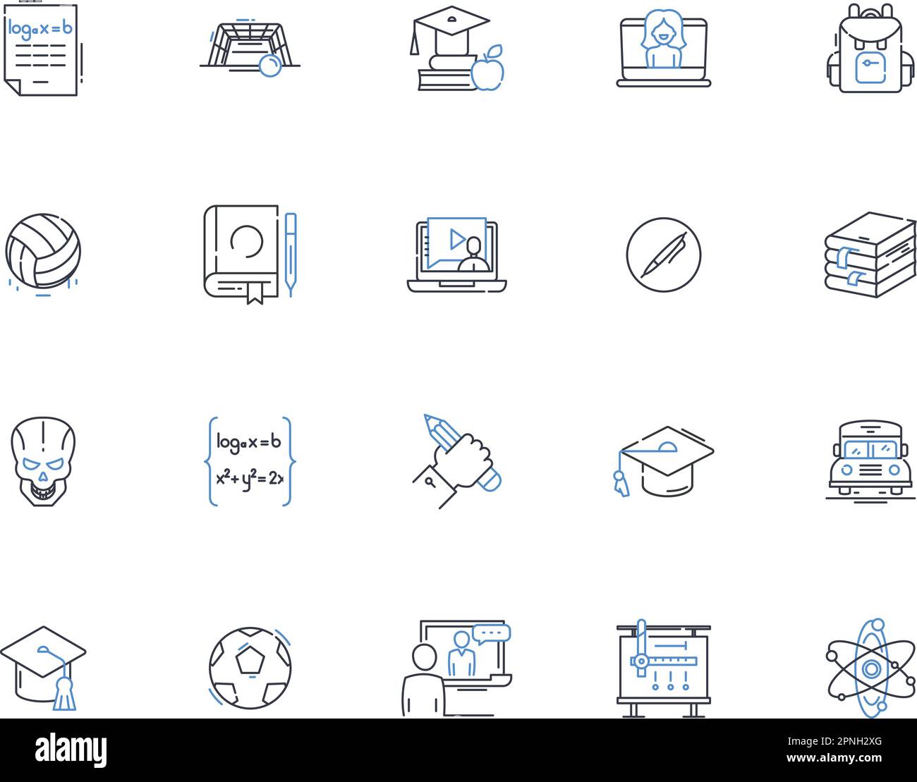 Higher education line icons collection. Learning, Degree, Graduation, University, Curriculum ...