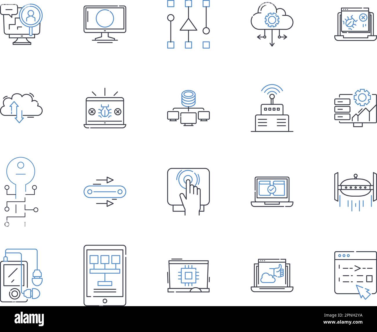 Digitized polished line icons collection. Streamlined, Efficient, Modernized, Enhanced ...