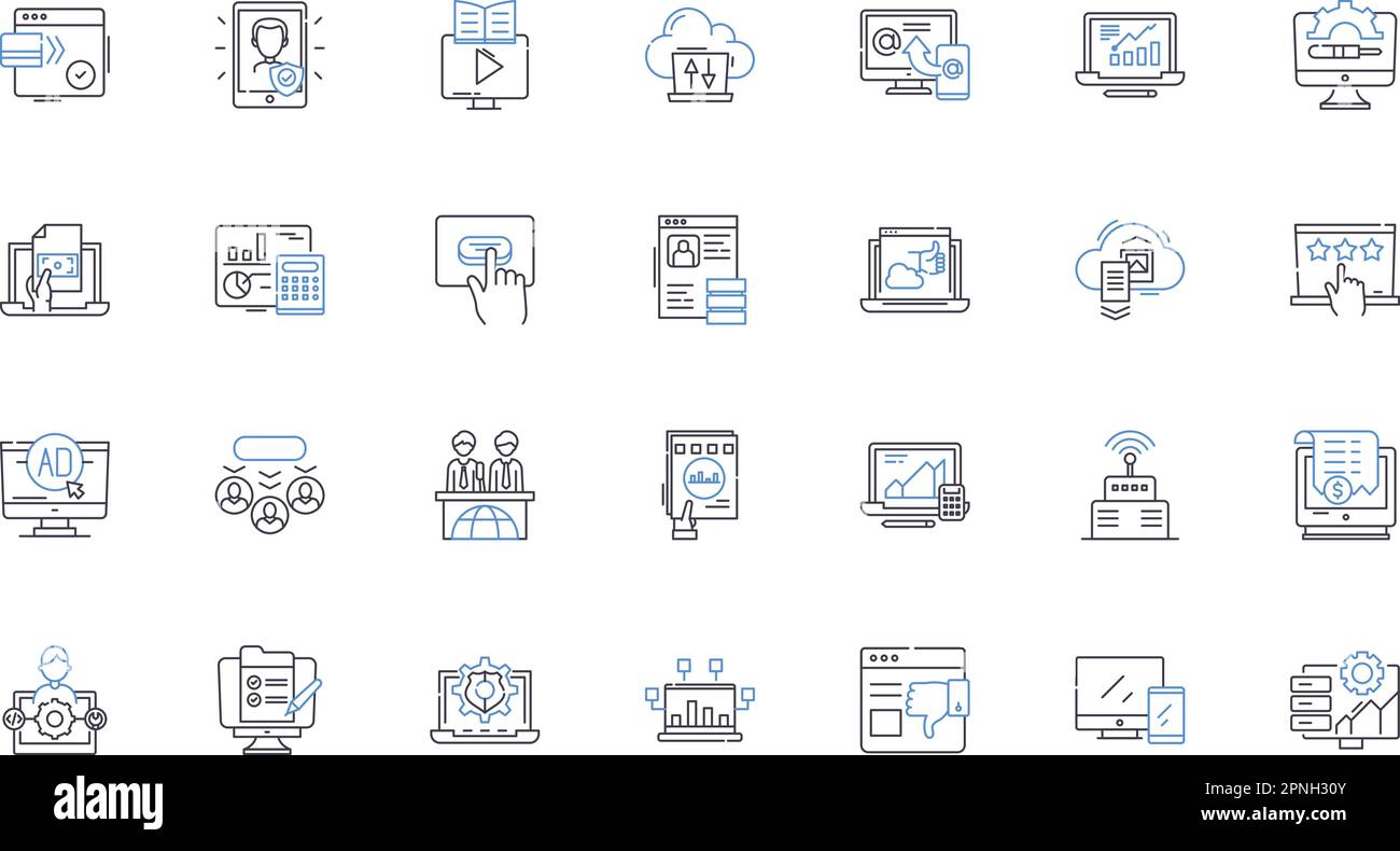 Administrative program line icons collection. Efficiency, Organization ...