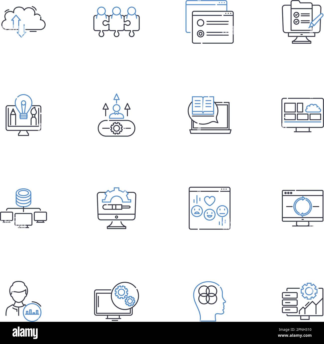 Lead reputation line icons collection. perception, image, status ...