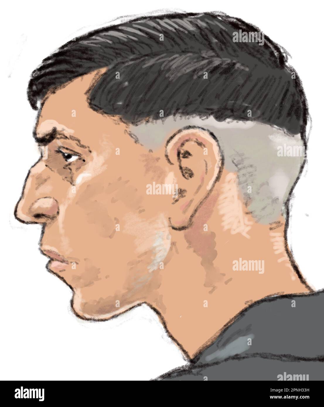 AMSTERDAM - Court drawing of Samir El Y., who was sentenced by the ...