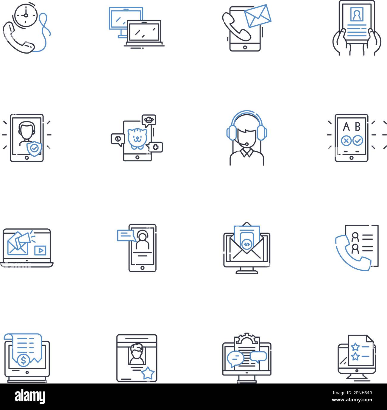 Mobile Device Line Icons Collection Smartph Tablet Iph Android