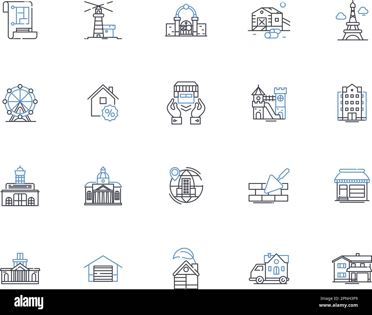 Palaces line icons collection. Magnificent, Opulent, Regal, Majestic ...