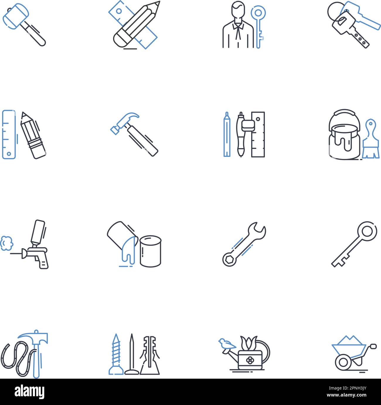 Information research line icons collection. Inquiry, Analysis ...
