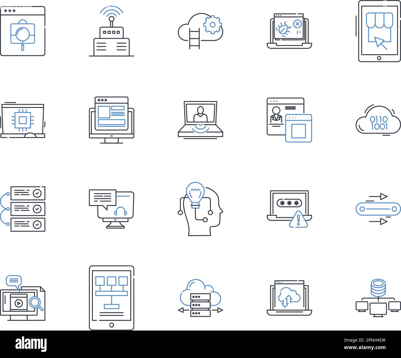 Audio equipment line icons collection. Amplifier, Speakers, Headphs ...