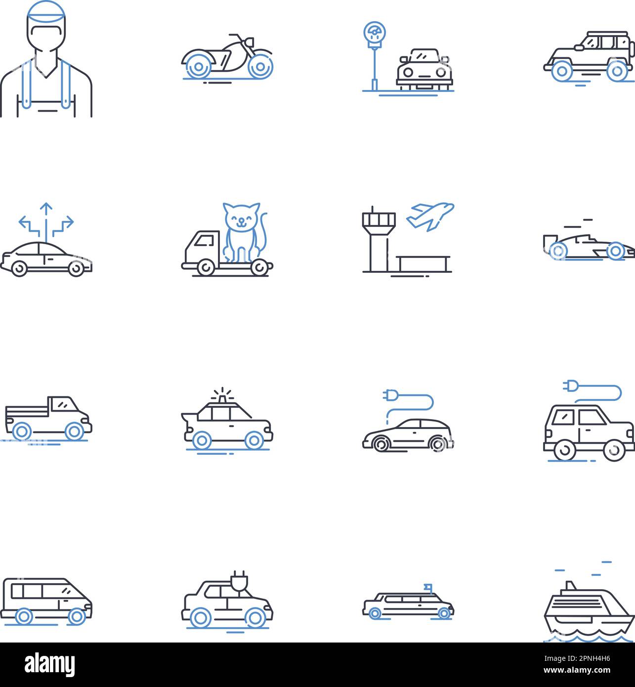 Cab line icons collection. Taxi, Driver, Car, Ride, Travel, Fare ...