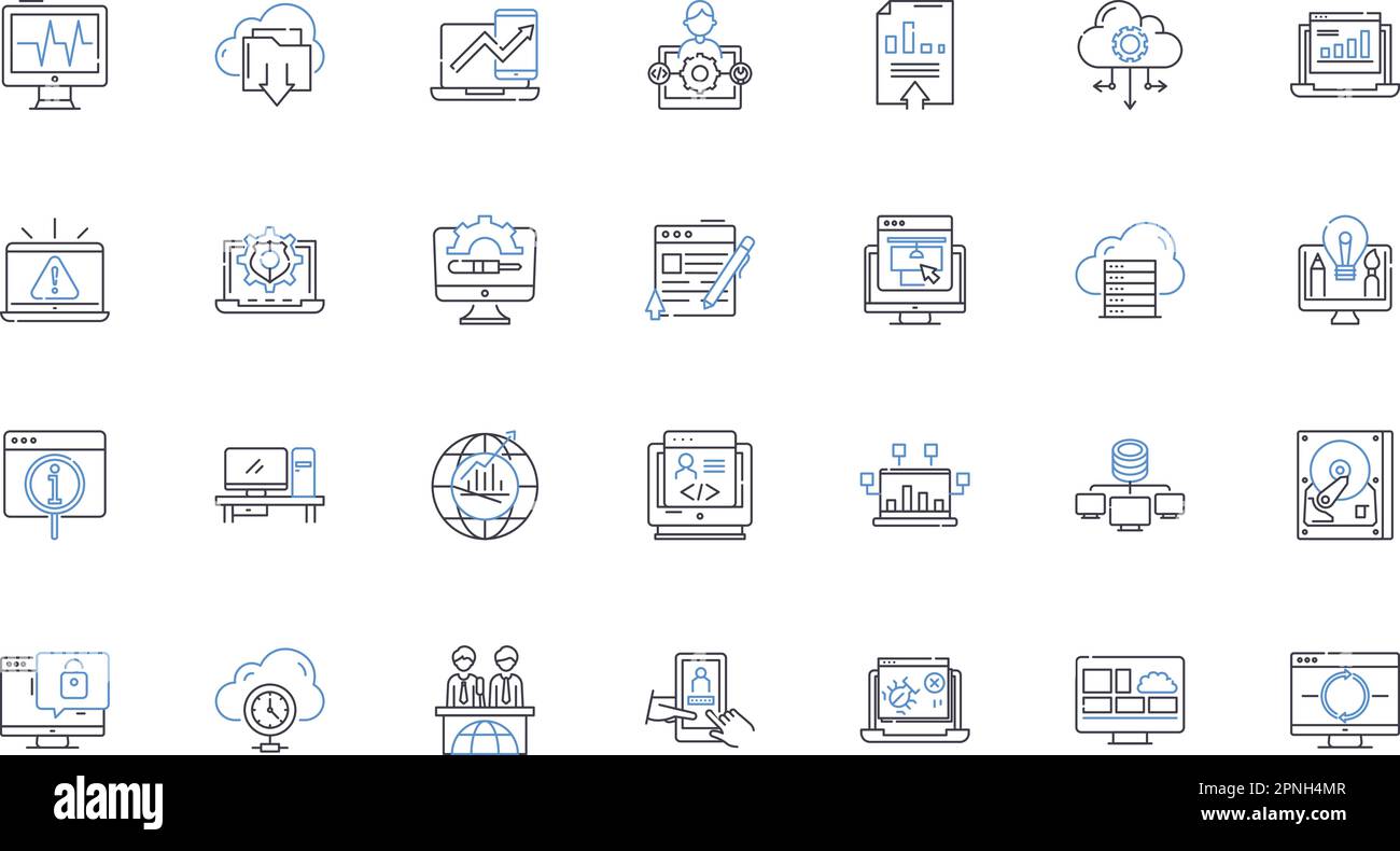 Technology-driven line icons collection. Innovative, Futuristic, Disruptive, Cutting-Edge ...