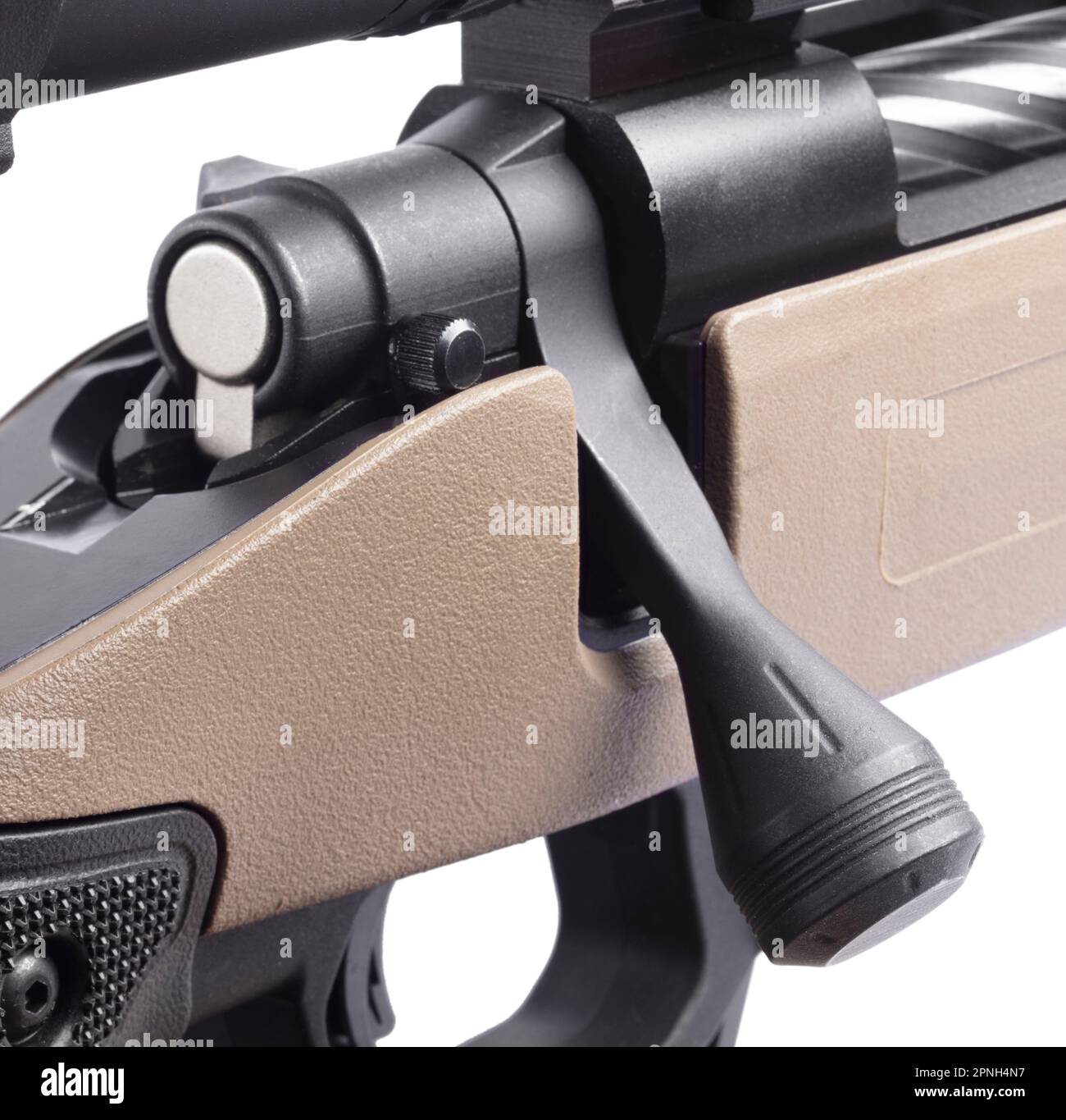 Bolt and safety engaged on a polymer stocked bolt action rifle Stock ...