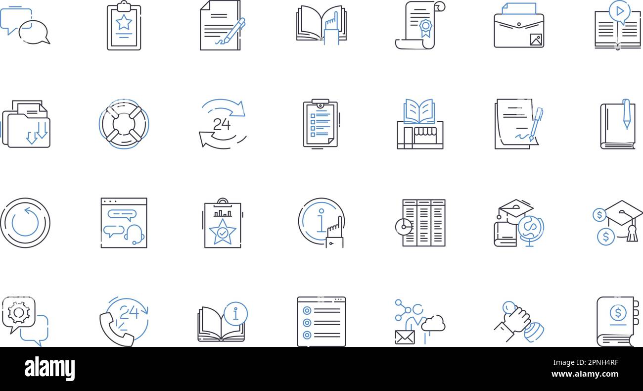 Pedagogic apparatus line icons collection. Education, Learning ...
