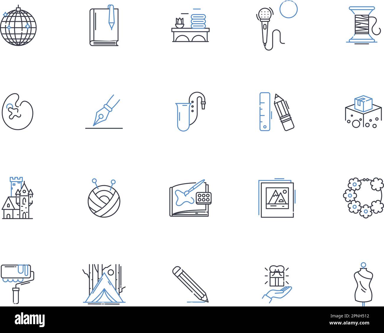 Culinary arts line icons collection. Gastronomy, Cuisine, Chef, Recipes ...