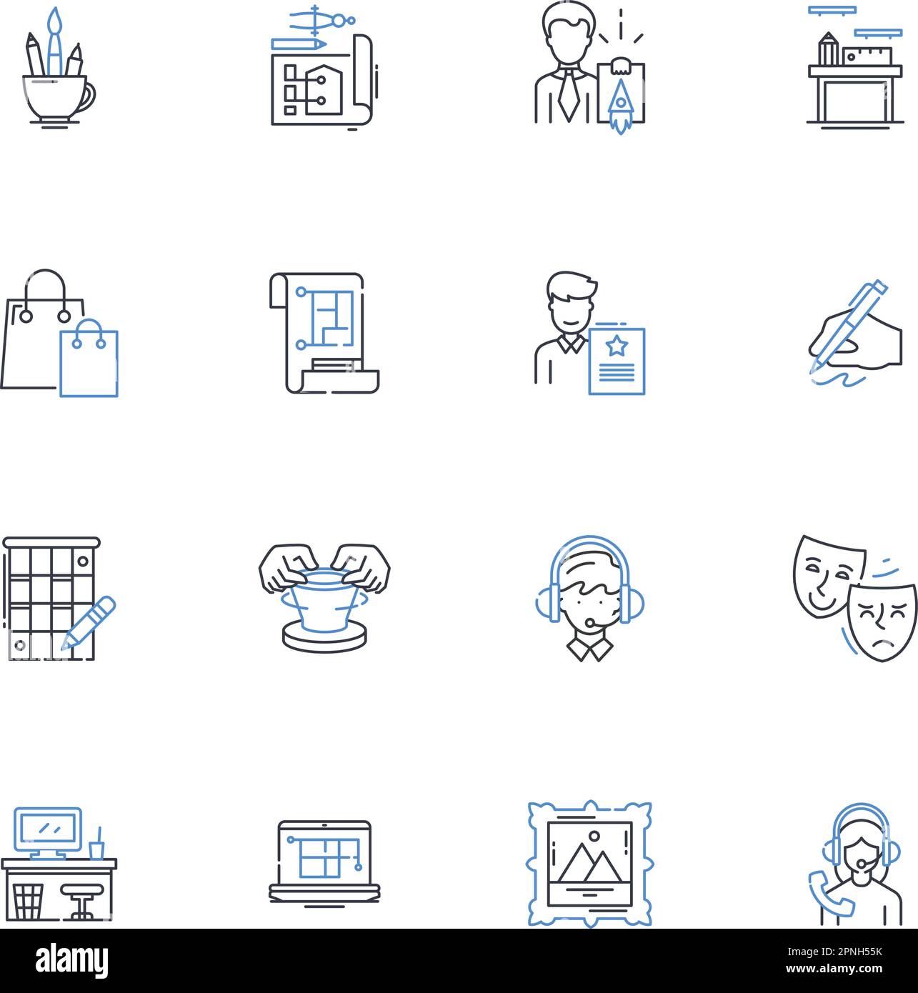Project-based worker line icons collection. Versatile, Skilled ... Project-based worker line icons collection. Versatile, Skilled ...