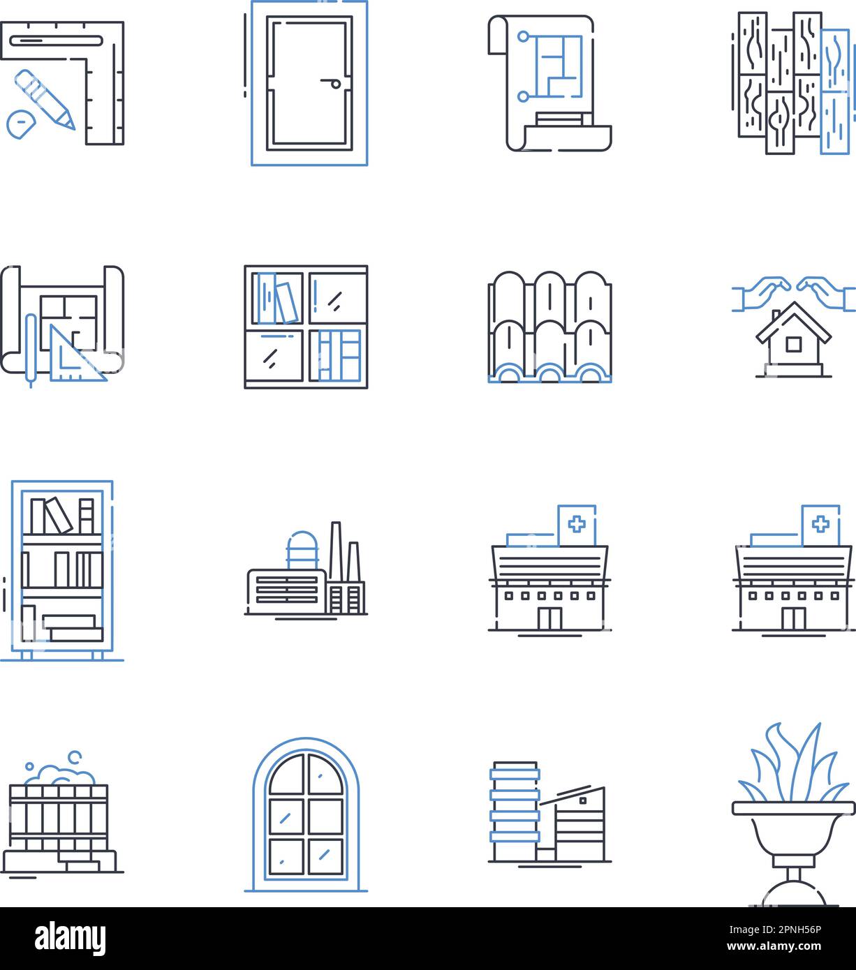 Laboratory construction line icons collection. Design, Blueprint ...