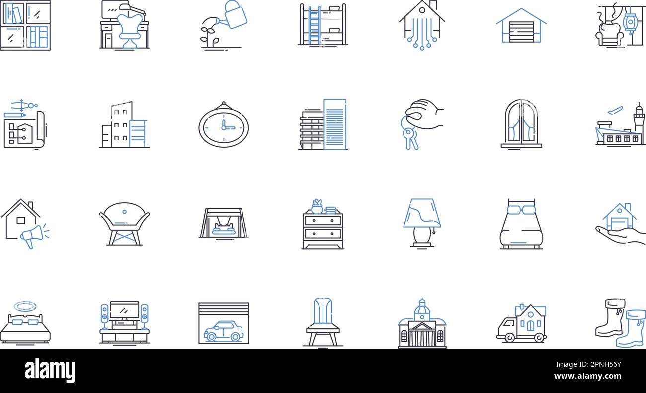 Dining room line icons collection. Elegance, Comfort, Serenity ...