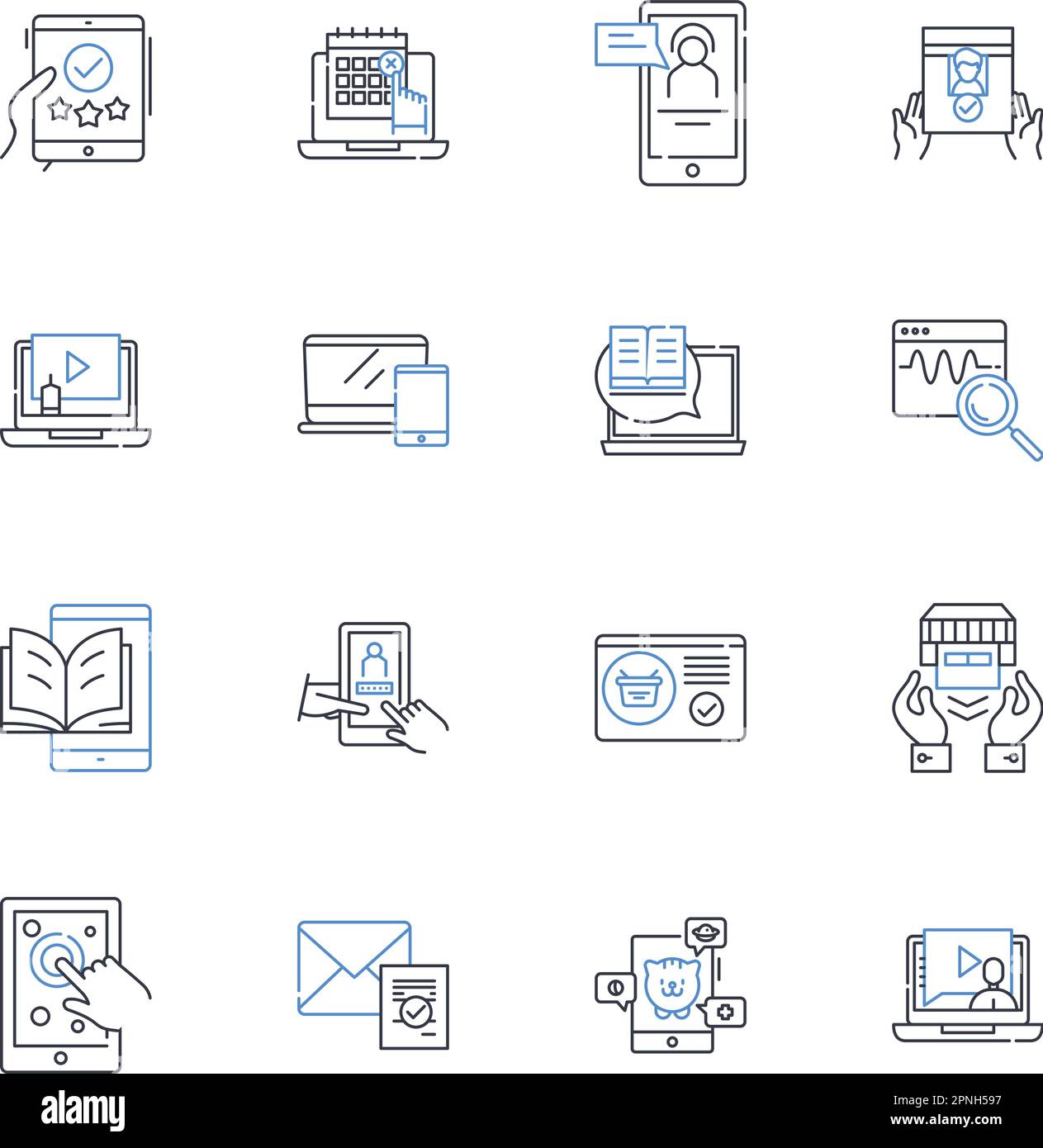 Customer integration line icons collection. Engagement, Personalization, Co-creation ...