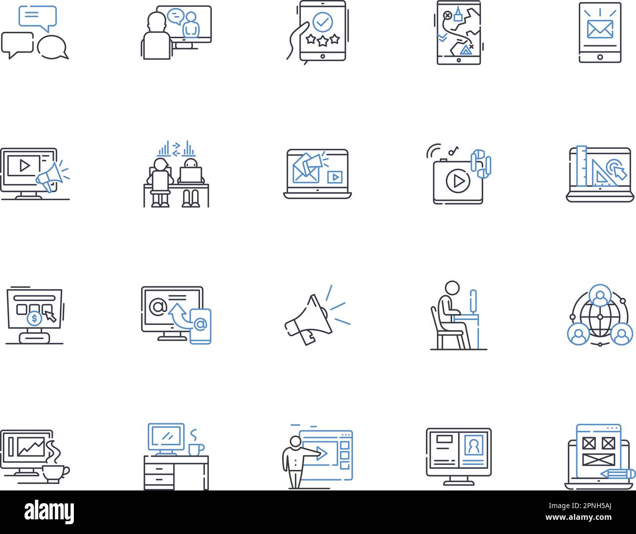 Interactive web line icons collection. Engagement, Interactivity ... Interactive web line icons collection. Engagement, Interactivity ...